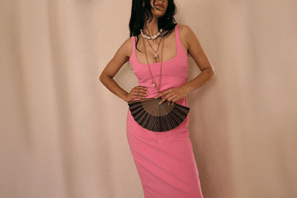 Bangla Begum x Duvelleroy Long Necklace Fred Hand-fan